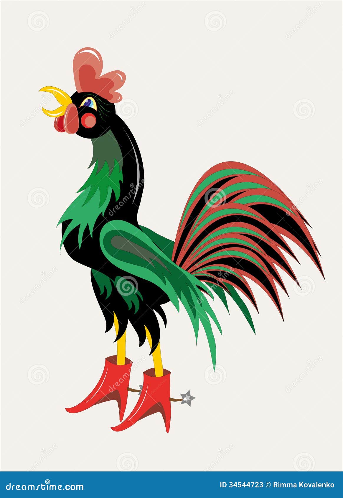 Black Rooster Cartoon Vector | CartoonDealer.com #34544723
