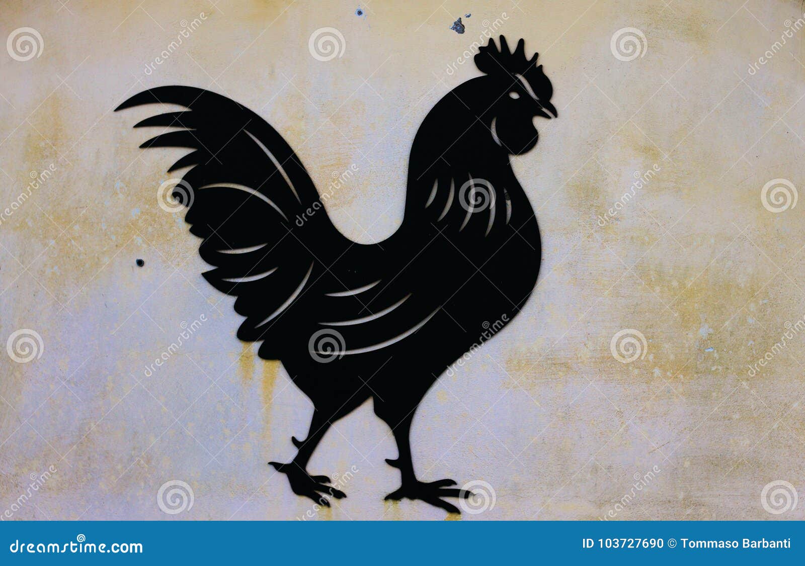 Black Rooster Shape Texture on the Wall Stock Photo - Image of abstract ...