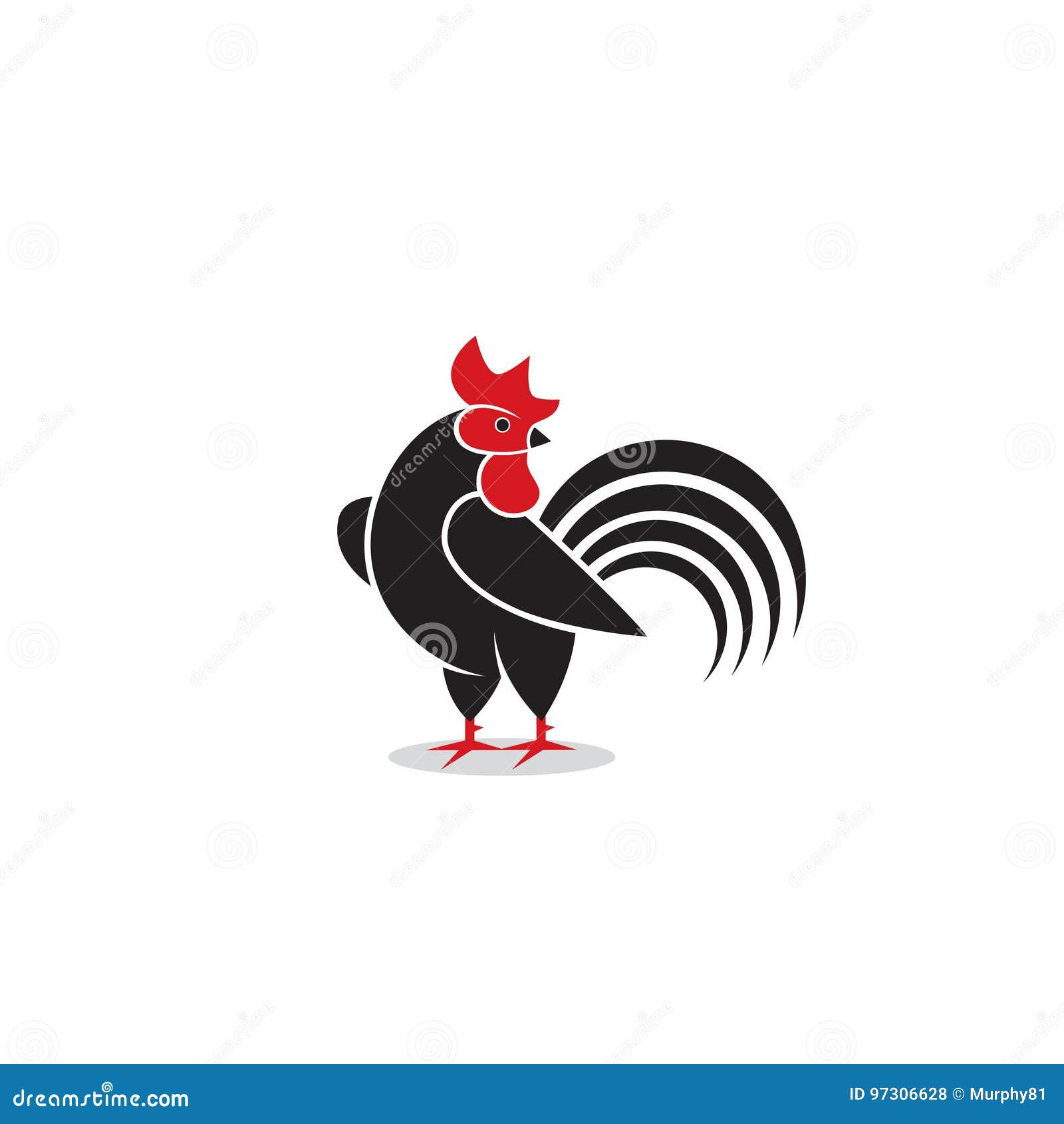 Black Rooster - Vector Illustration Stock Vector - Illustration of male ...