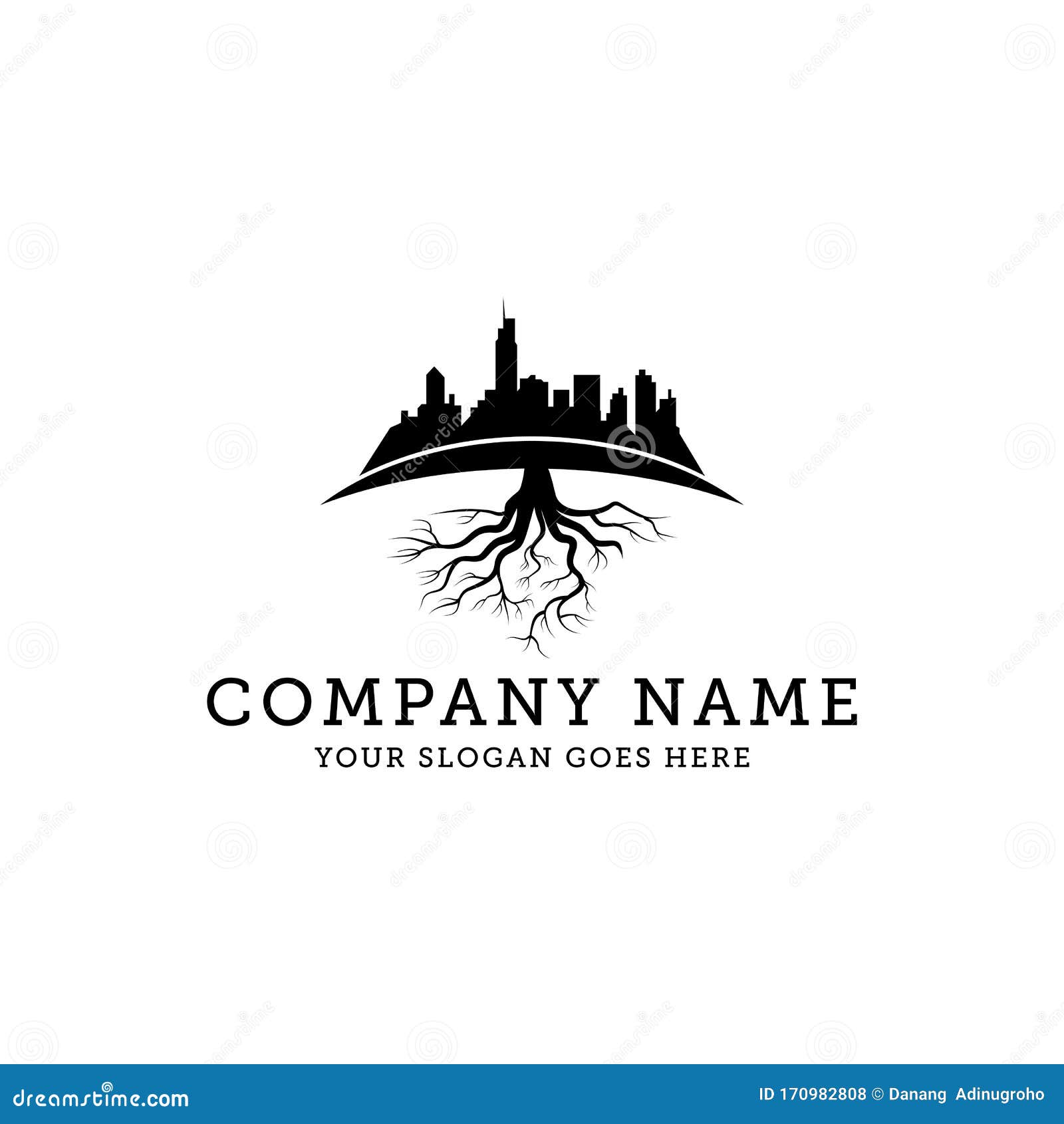 Black Root City Logo Design, Building Foundation Logo Vector ...