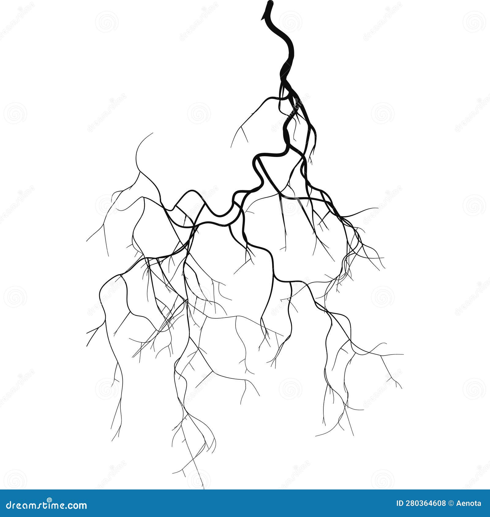 Black Root System - Vector Set Stock Vector - Illustration of circuit ...