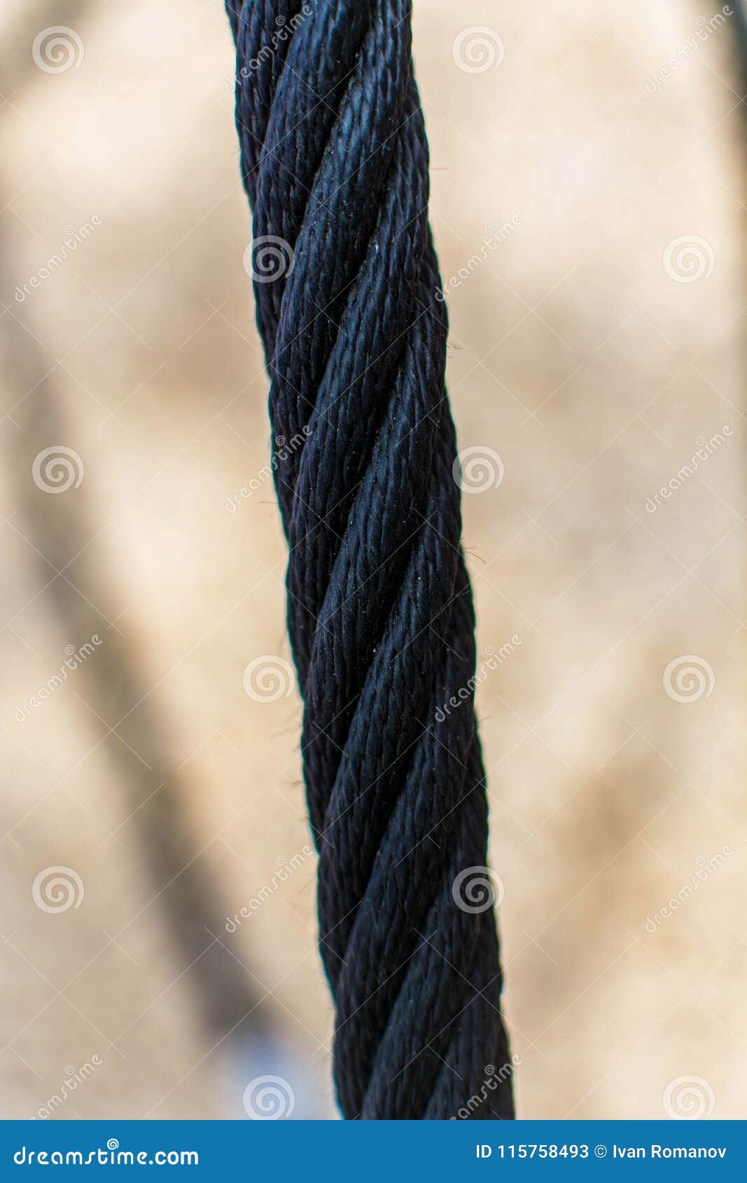 Black rope closeup stock image. Image of jute, security - 115758493