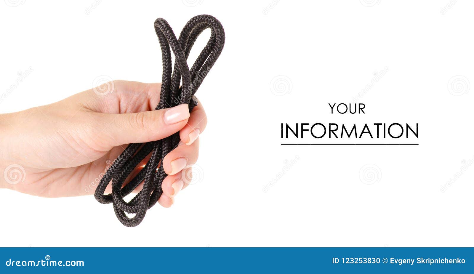 A Black Rope in Hand Pattern Stock Photo - Image of laid, rope: 123253830