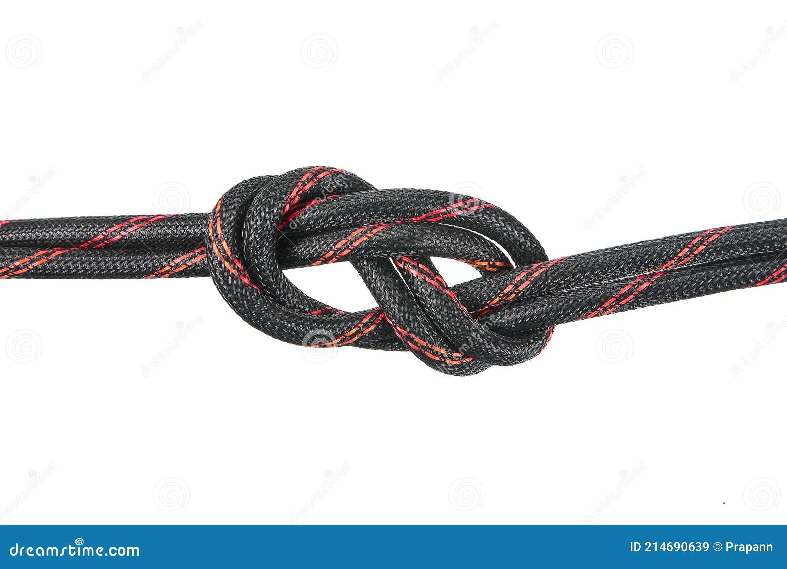 Black Rope Knot Isolated on a White Background Stock Image - Image of ...