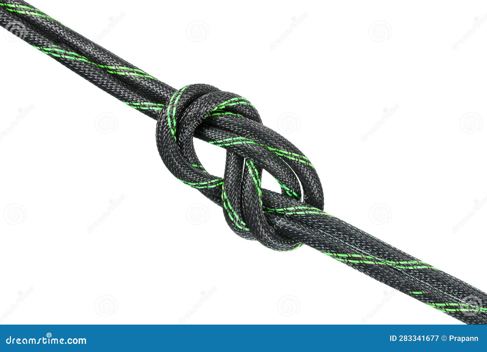 Black Rope with Knots Isolated on White Background Stock Image - Image ...