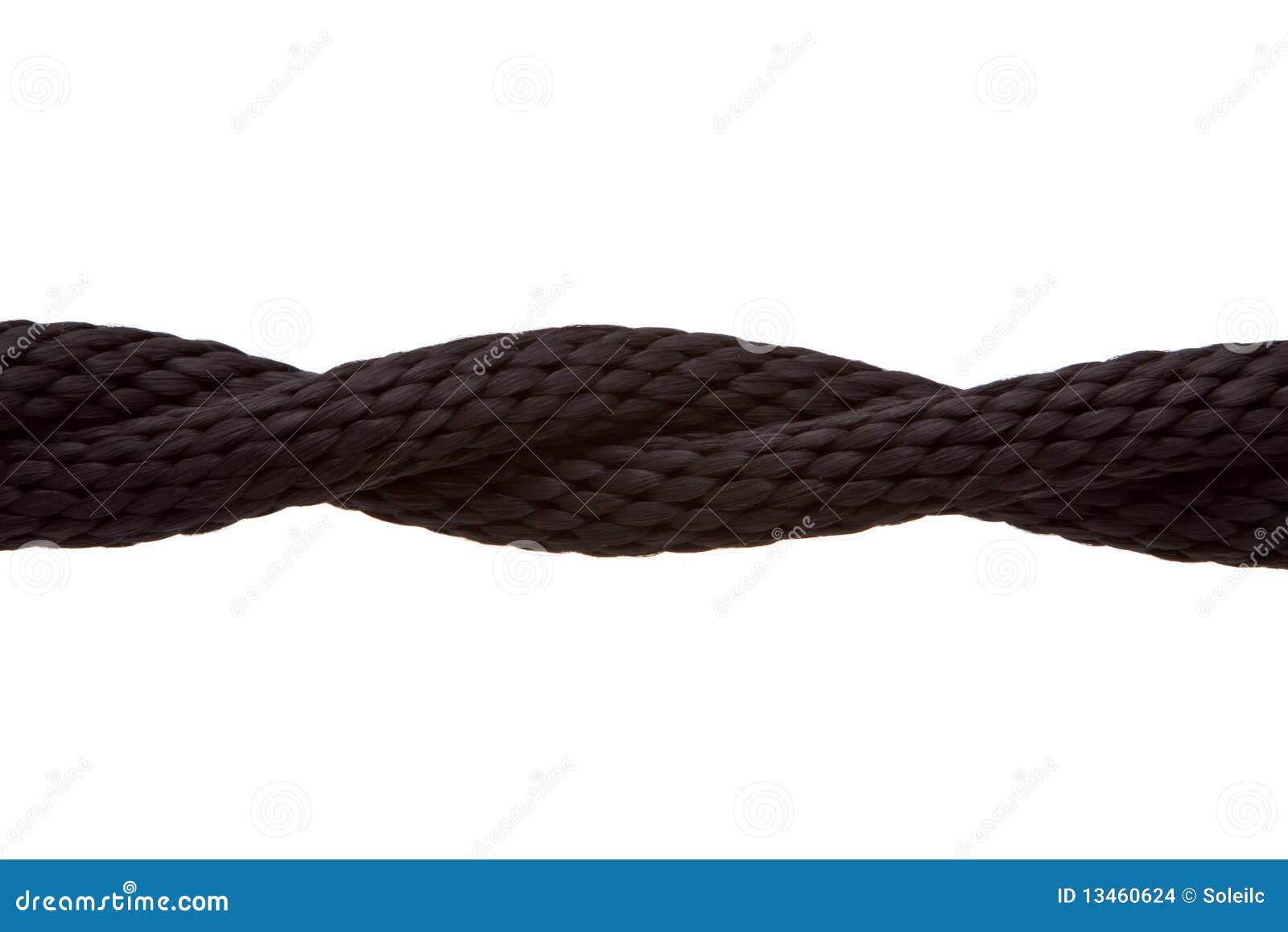 Black Rope On White Background Stock Photo - Image of shot, rope: 13460624