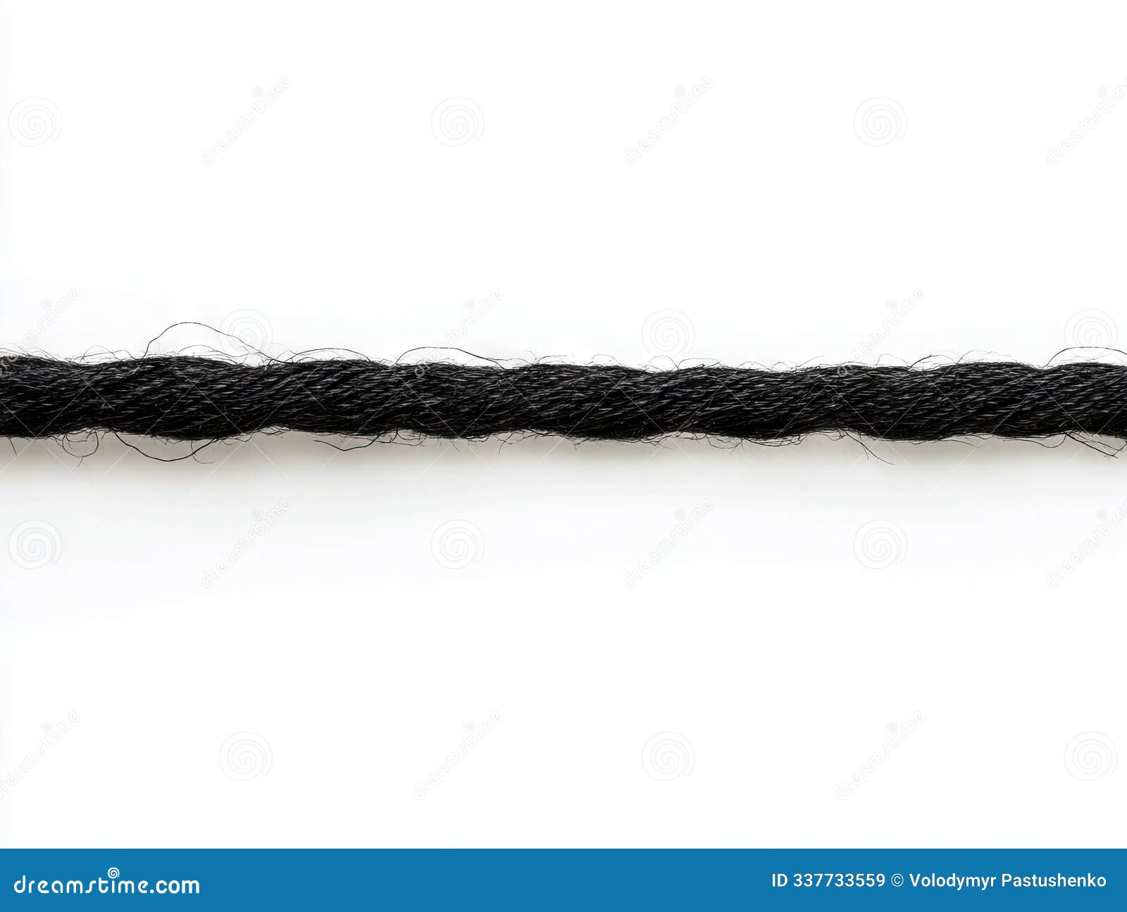 A Black Rope on a White Background Stock Image - Image of ends, twine ...