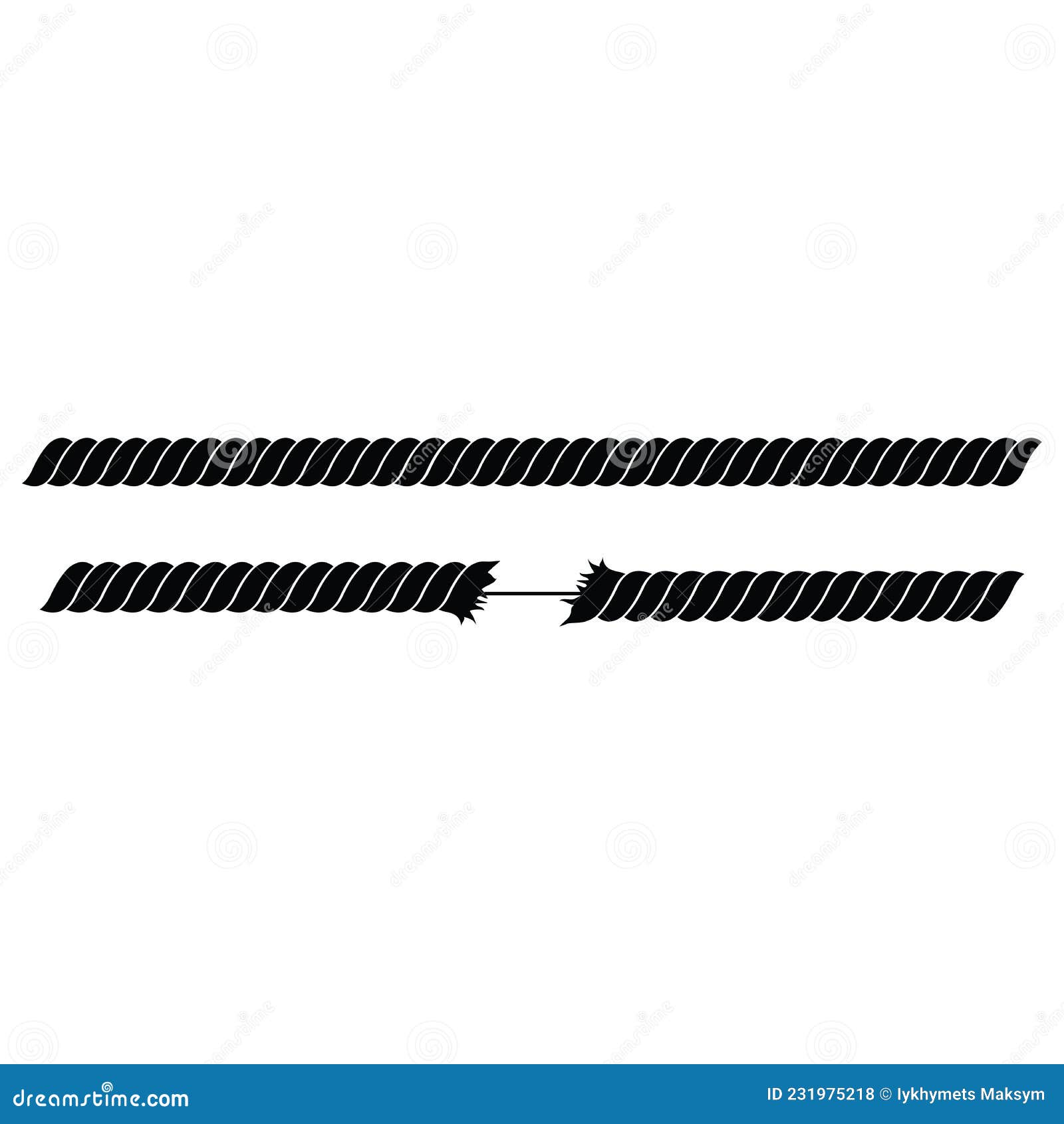 Black Rope on White Background Vector Illustration Stock Vector ...