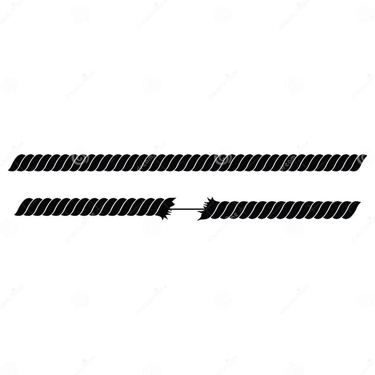 Black Rope on White Background Vector Illustration Stock Vector ...