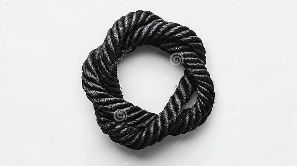 A Black Rope on a White Surface Stock Photo - Image of rope, frame ...