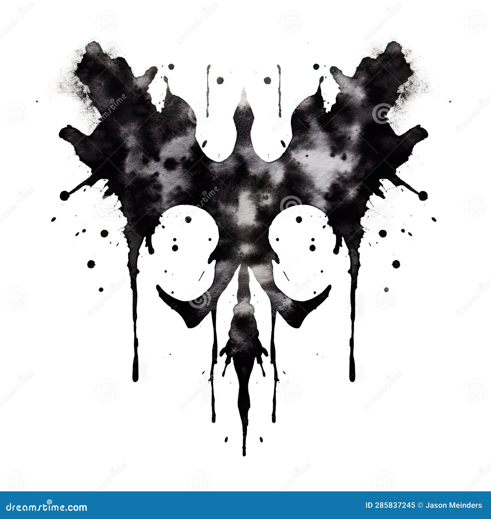 Black Rorschach Test Ink Blot Texture. Royalty-Free Stock Image ...