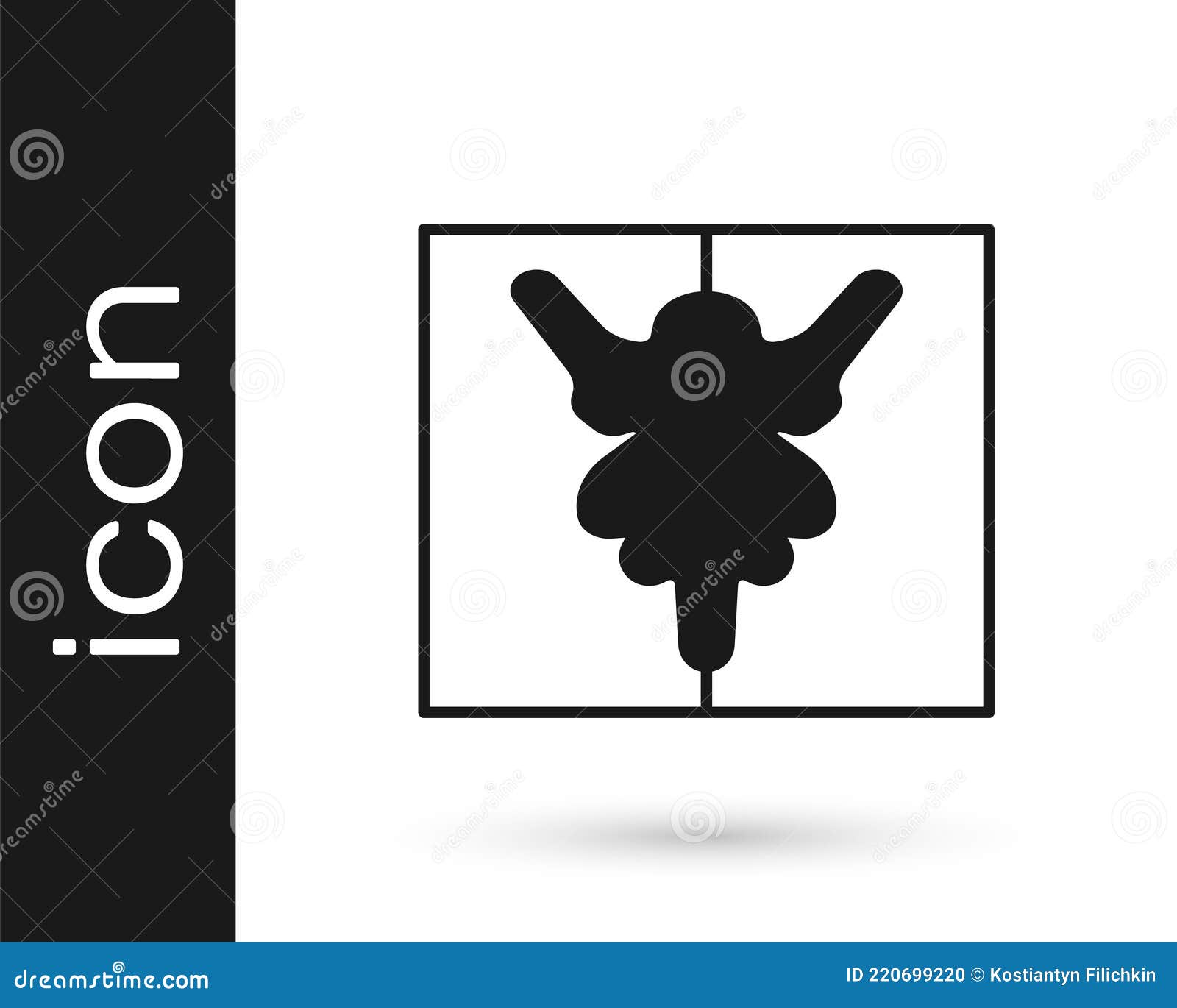 Black Rorschach Test Icon Isolated on White Background. Psycho ...