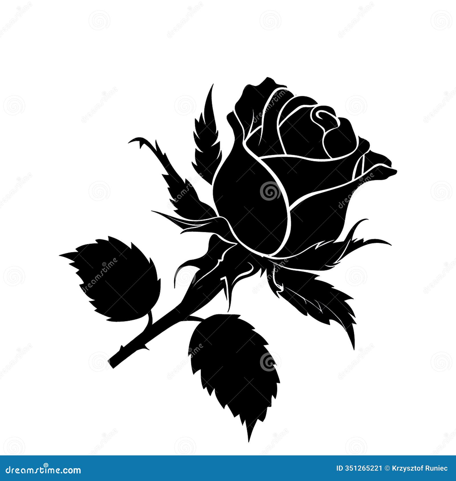 Black Rose - Vector Illustration Stock Illustration - Illustration of ...