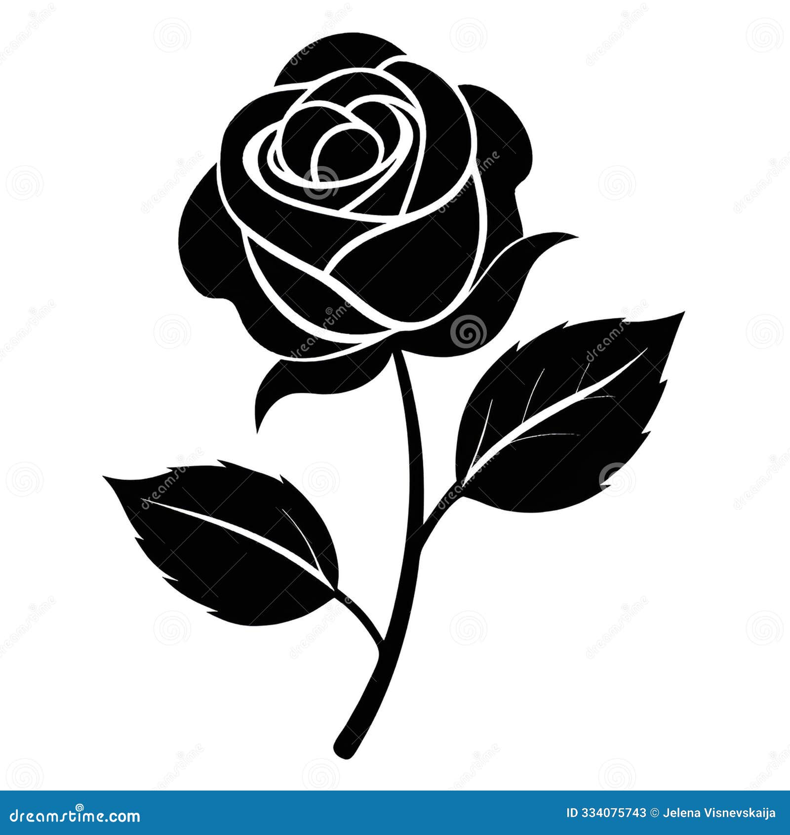 Black Rose Vector Illustration Stock Illustration - Illustration of ...