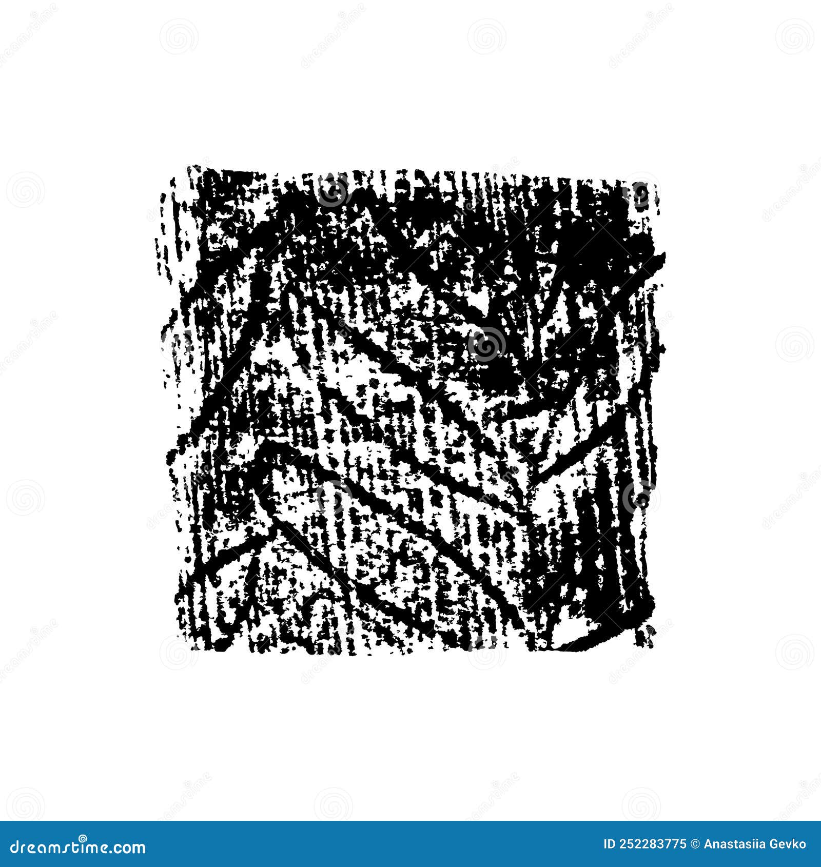 Black Rough Edge Square Isolated on White. Stock Vector - Illustration ...