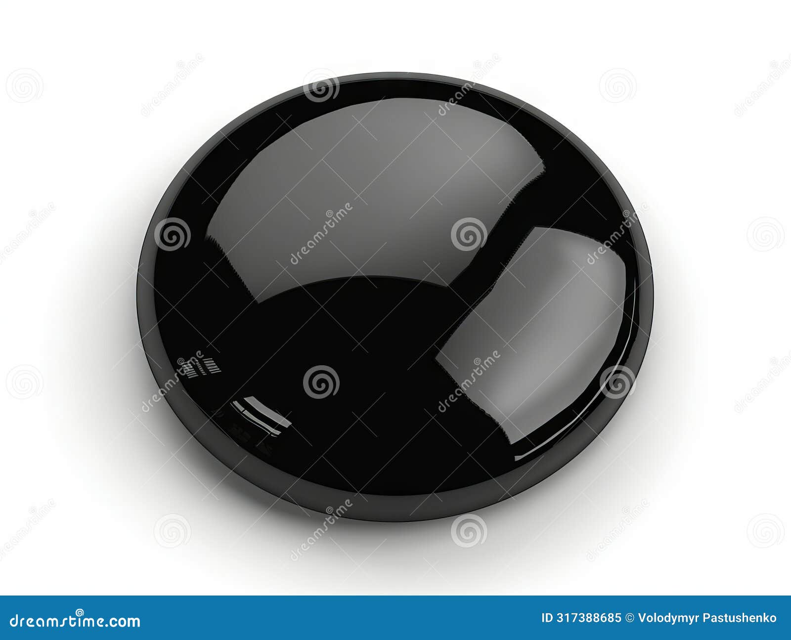 Black Round Button Isolated on White Background Stock Image - Image of ...