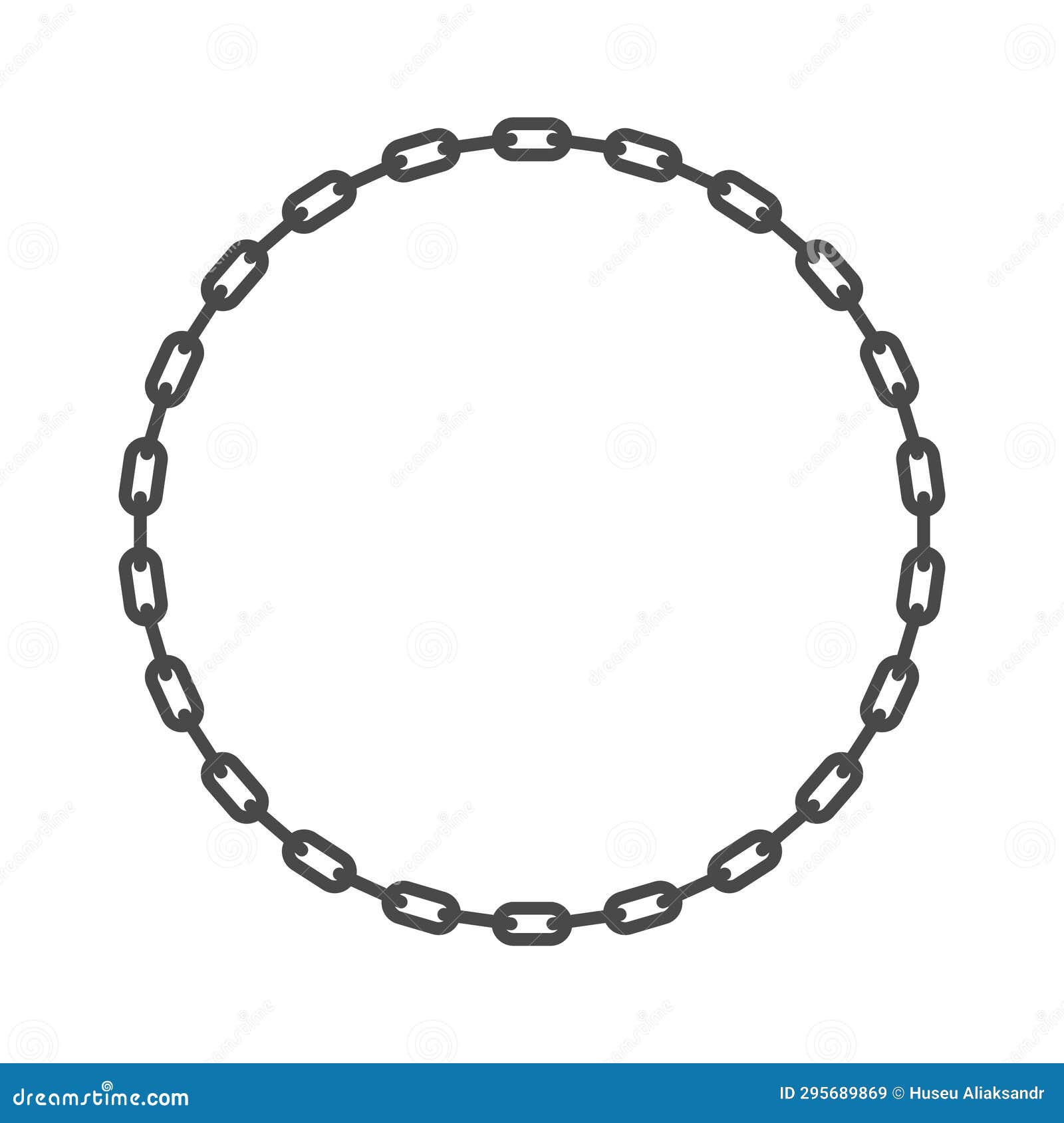 Black round chain. stock illustration. Illustration of isolated - 295689869
