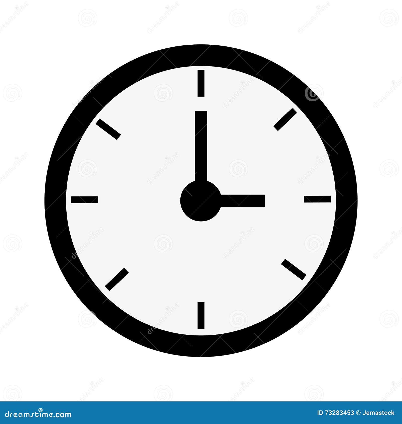 Black Round Clock , Illustration Stock Illustration - Illustration of ...