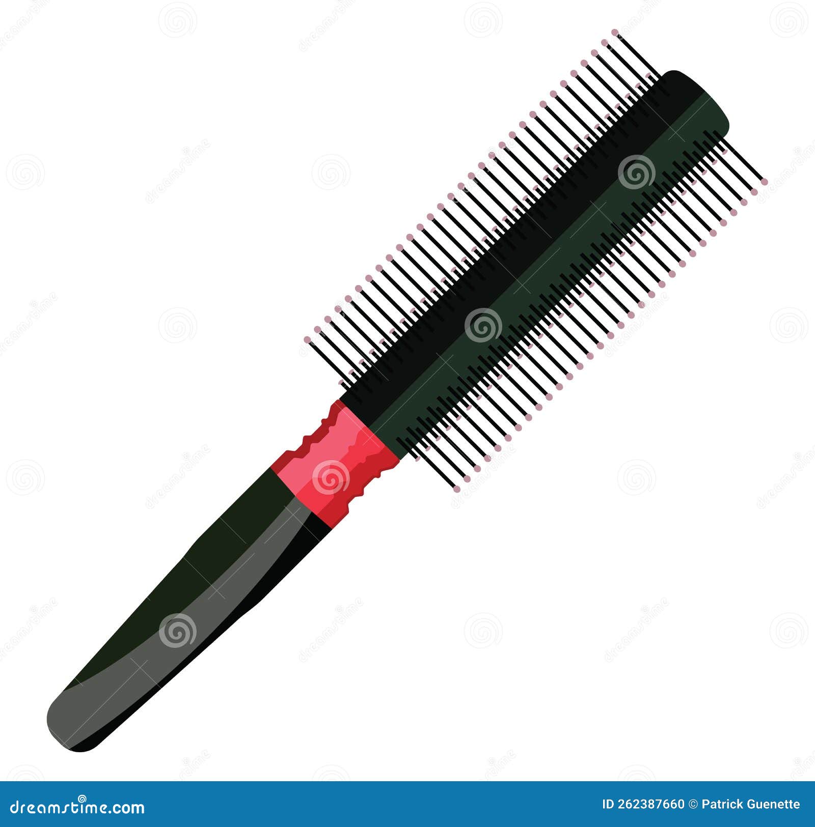 Black round comb, icon stock vector. Illustration of object - 262387660