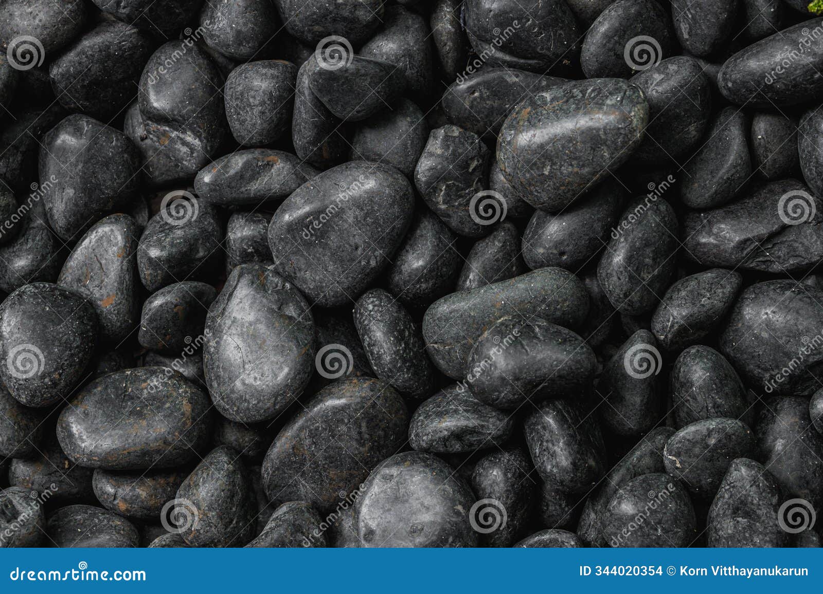 Black Round Curved River Rocks Pebbles Stone for Nature Pattern Texture ...