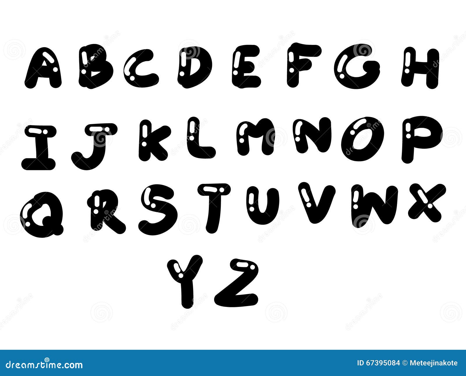 Black and round font set stock illustration. Illustration of market ...