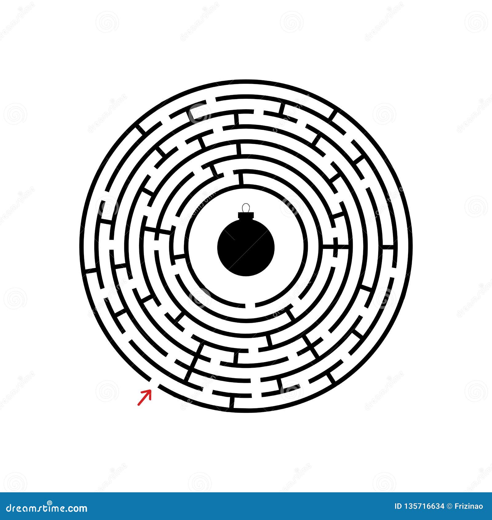 Black Round Labyrinth with Entrance and Exit. an Interesting and Useful ...