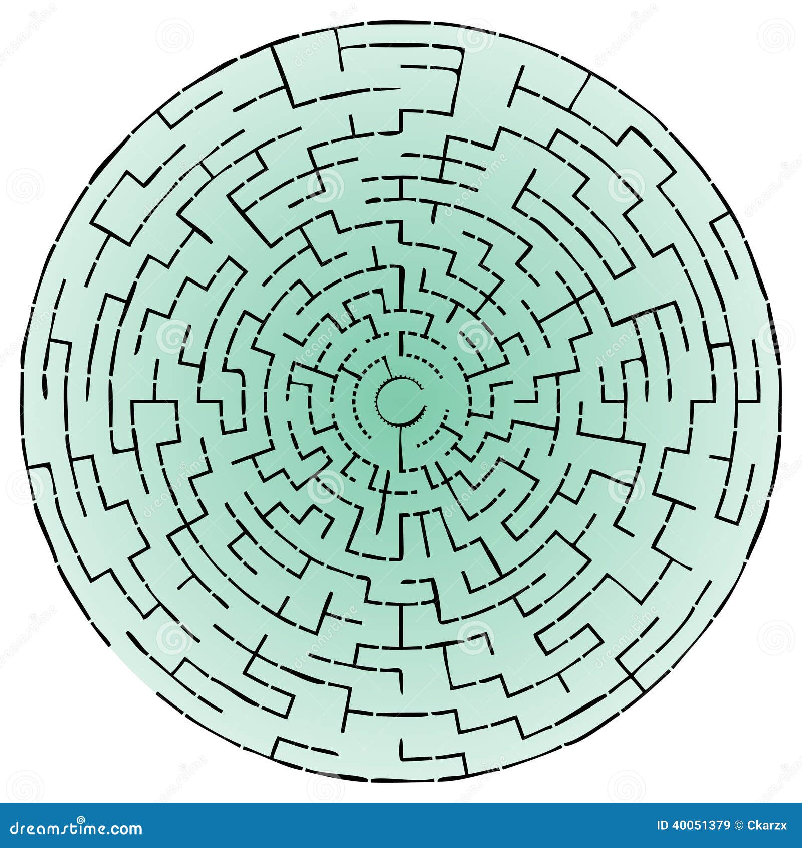 Black round maze stock vector. Illustration of confusion - 40051379