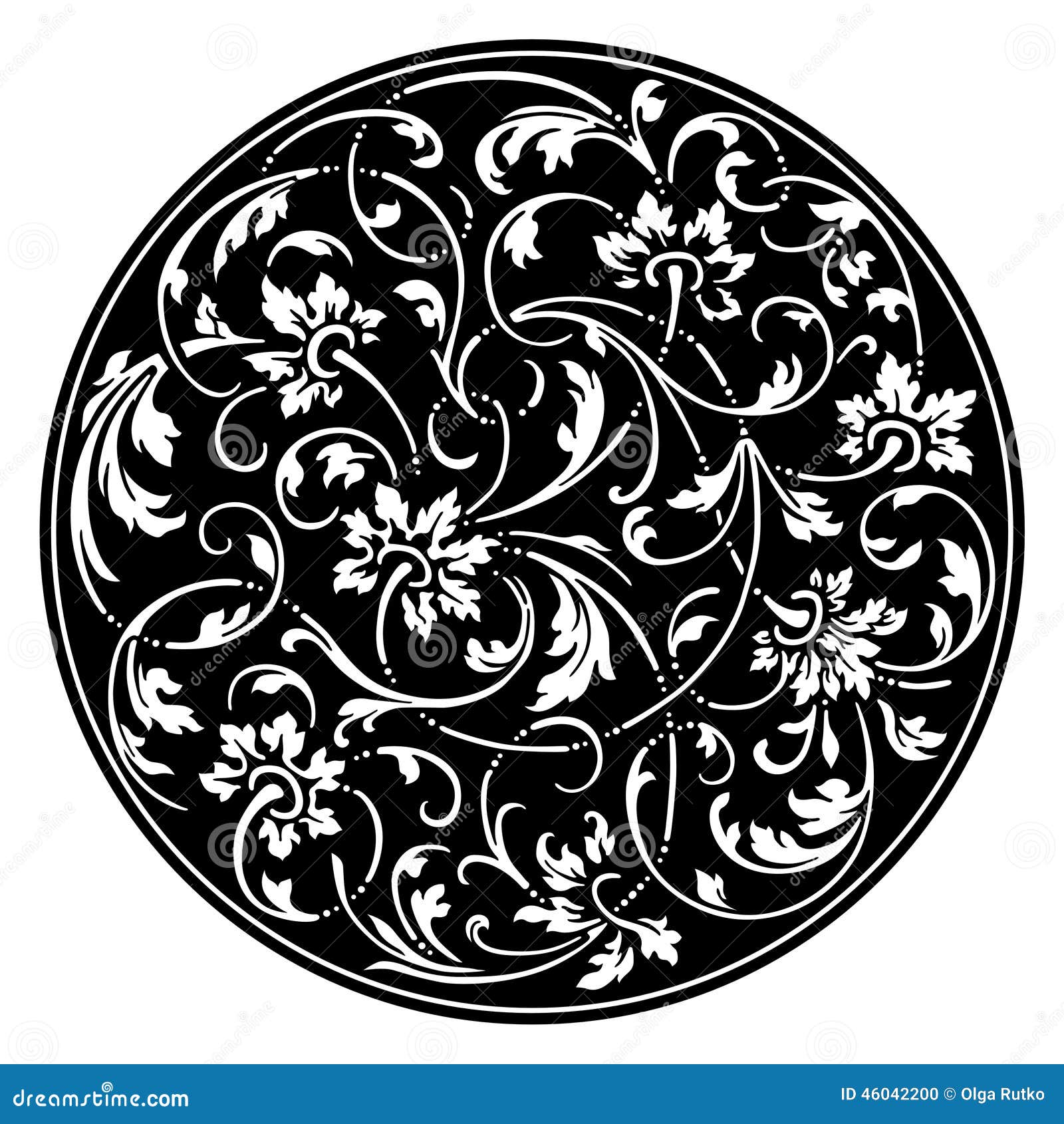 Black Round Ornament Vector Stock Vector - Illustration of object ...