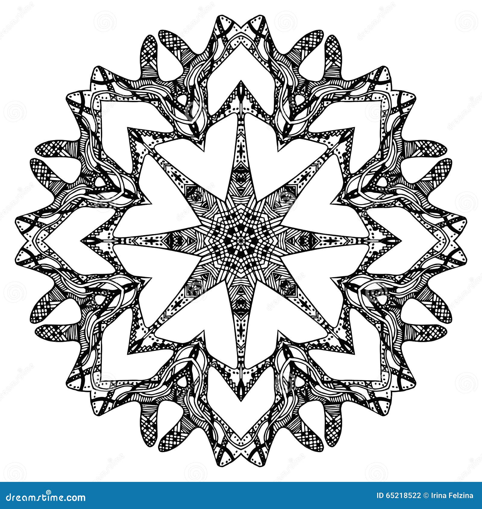 Black round pattern stock vector. Illustration of motif - 65218522