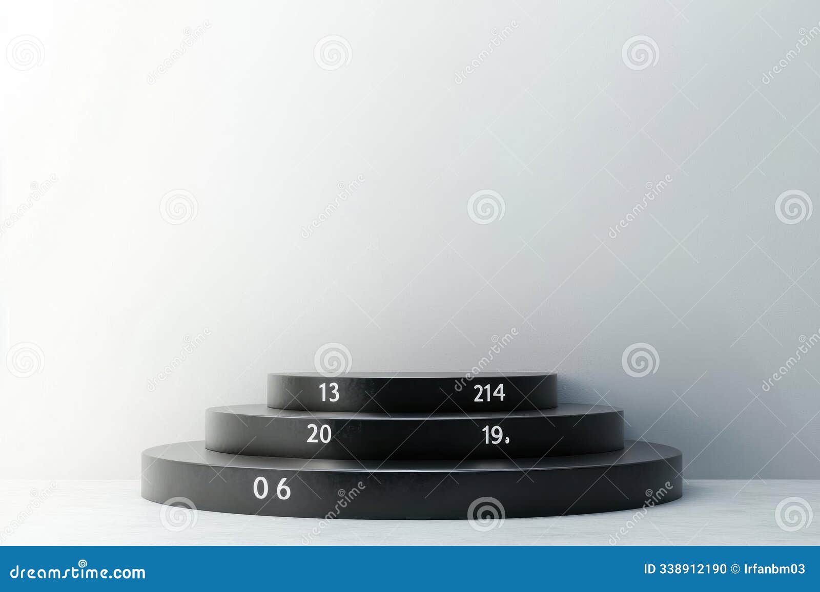 Black Round Podium with White Numbers - Minimalist Display Stand for ...