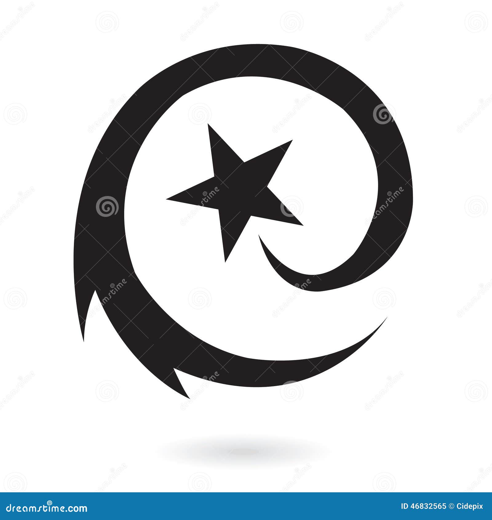 Black round shooting star stock vector. Illustration of spiral - 46832565