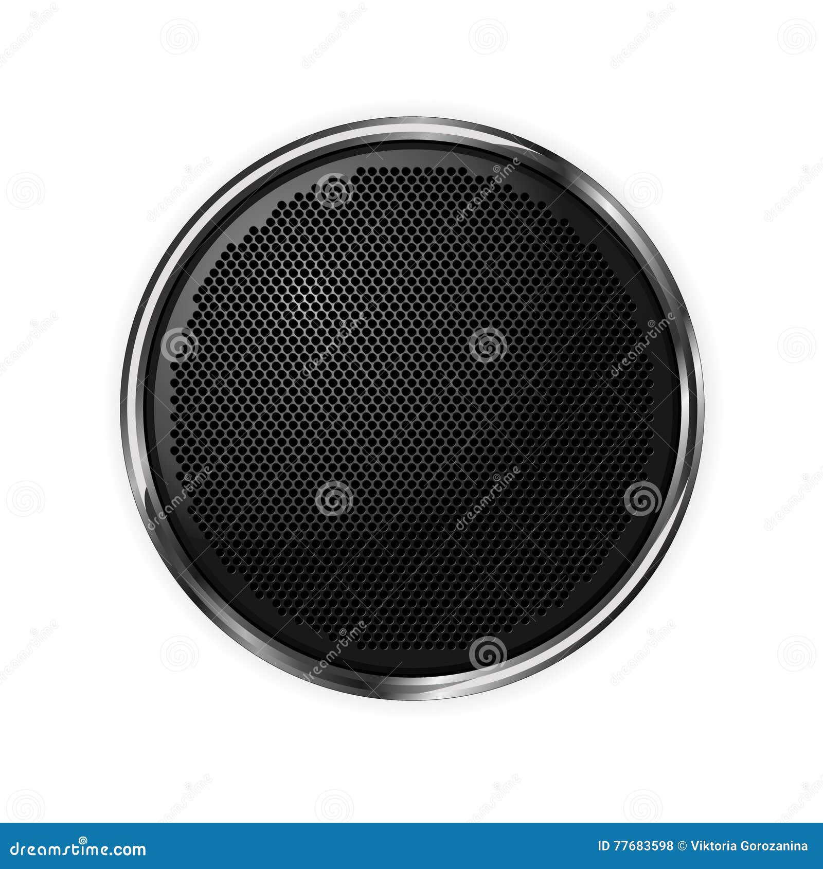 Black Round Speaker. Illustration. Vector. Stock Illustration ...