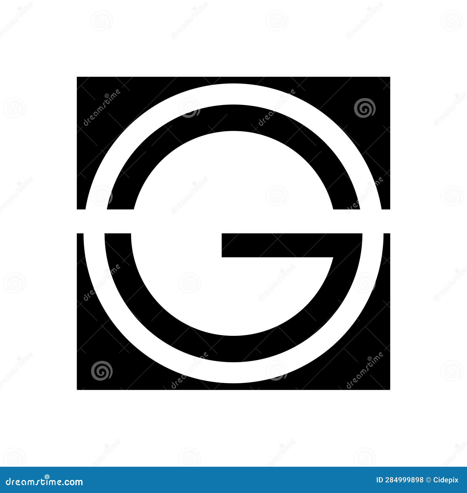Black Round and Square Letter G Icon Stock Vector - Illustration of ...