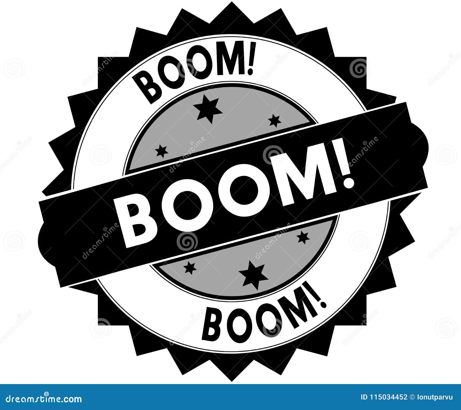 Black Round Stamp with BOOM Text. Stock Illustration - Illustration of ...