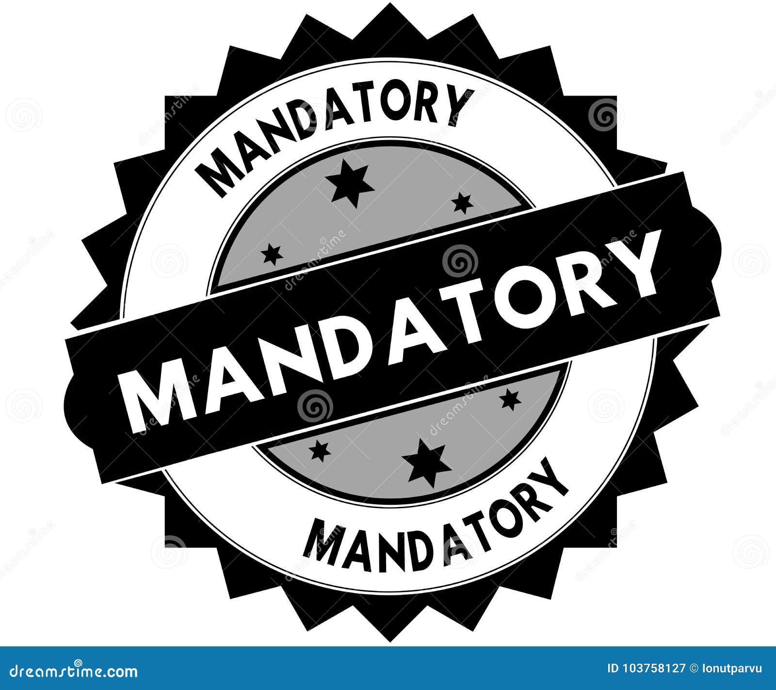 Black Round Stamp with MANDATORY Text. Stock Illustration ...