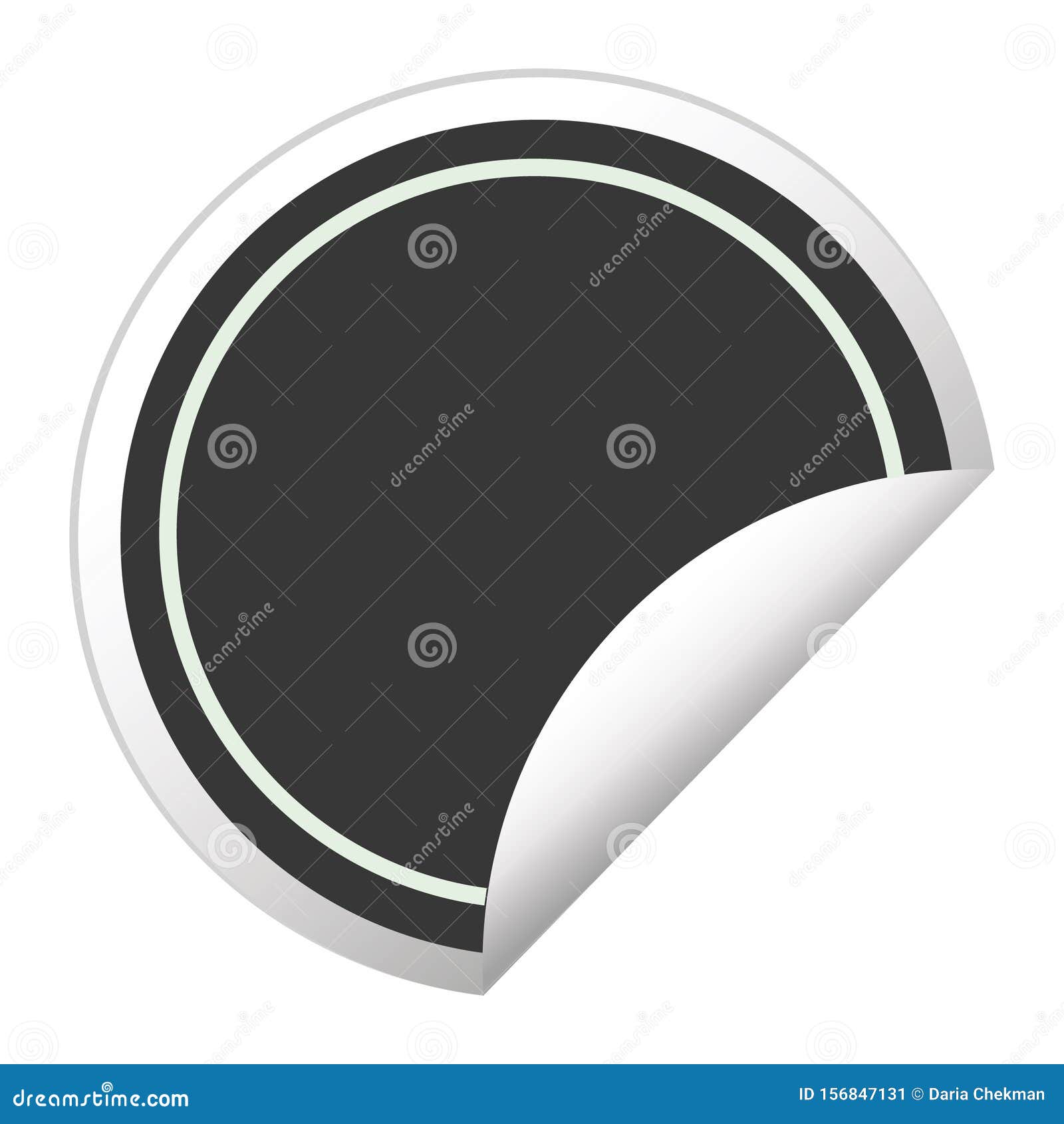 Black Round Sticker. Vector Illustration. Stock Vector - Illustration ...