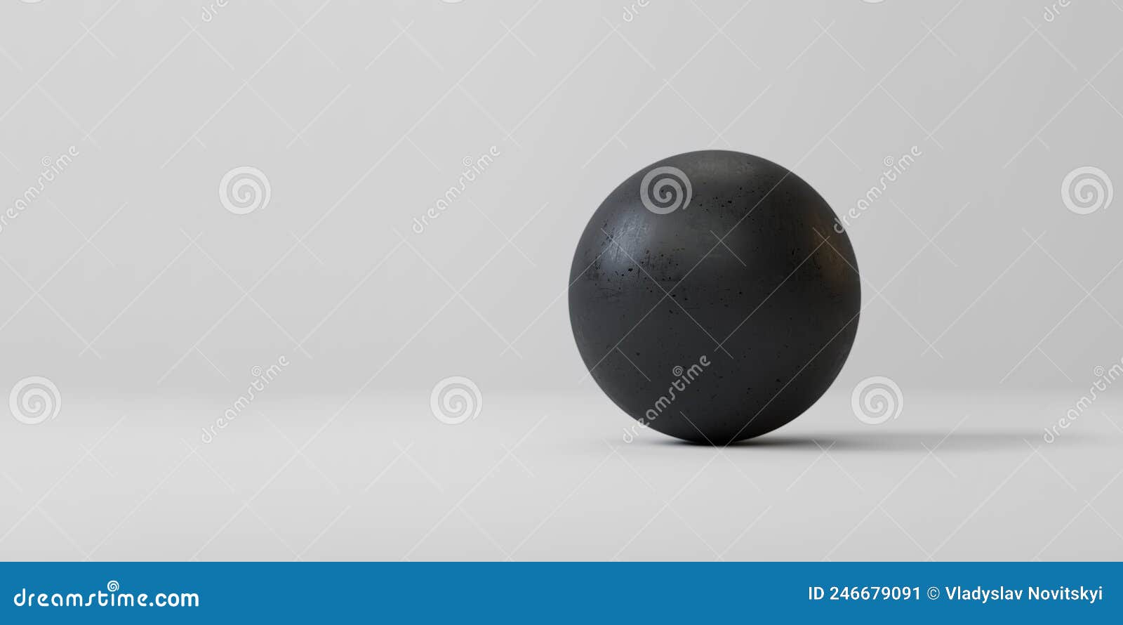 Black Round Stone Ball on a White Background Stock Illustration ...