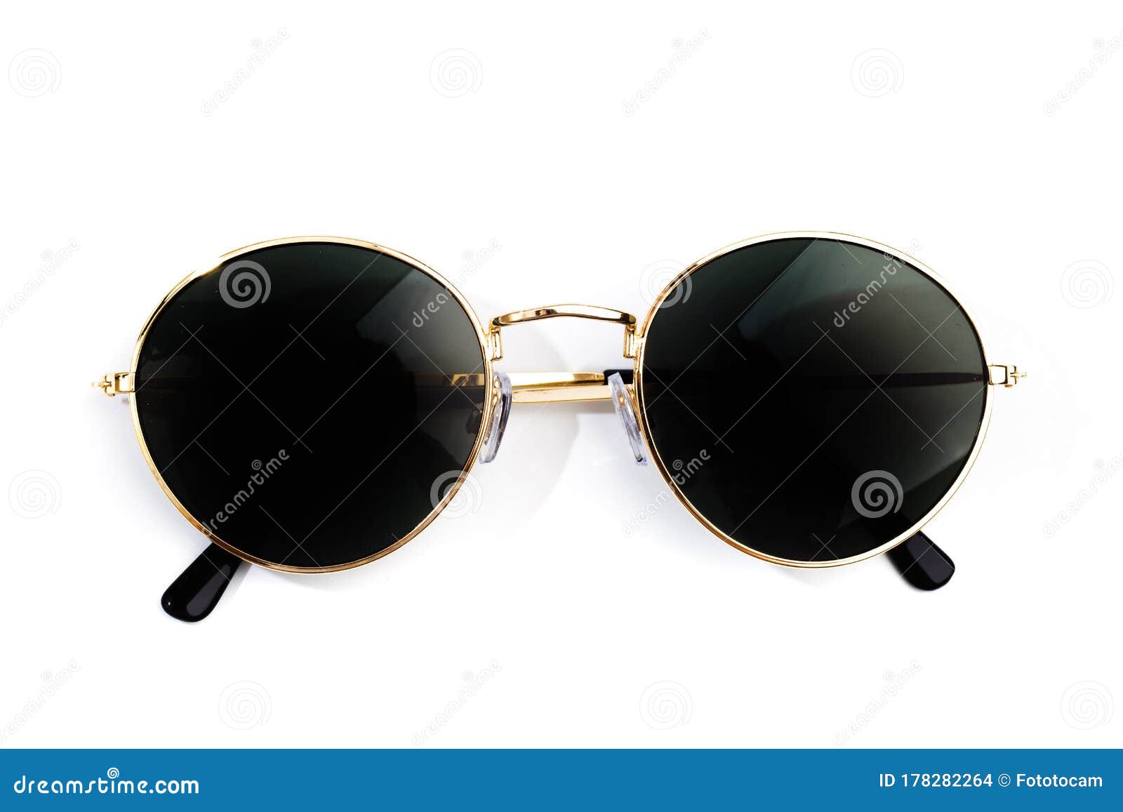 Black Round Sunglasses Isolated on White Background - Image Stock Photo ...