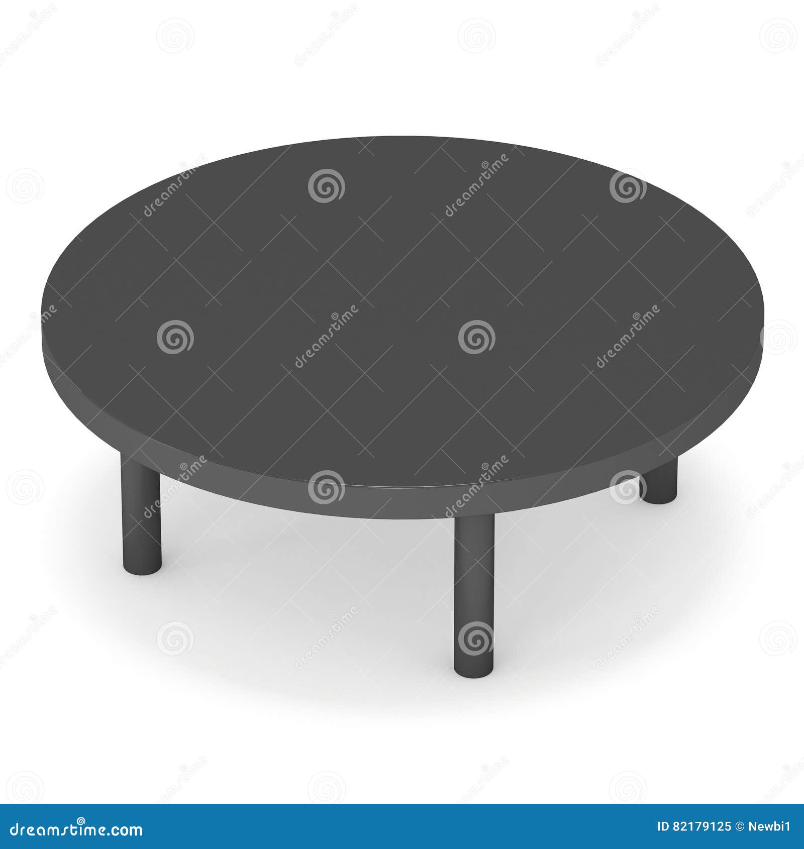 Black Round Table 3D stock illustration. Illustration of isolated ...