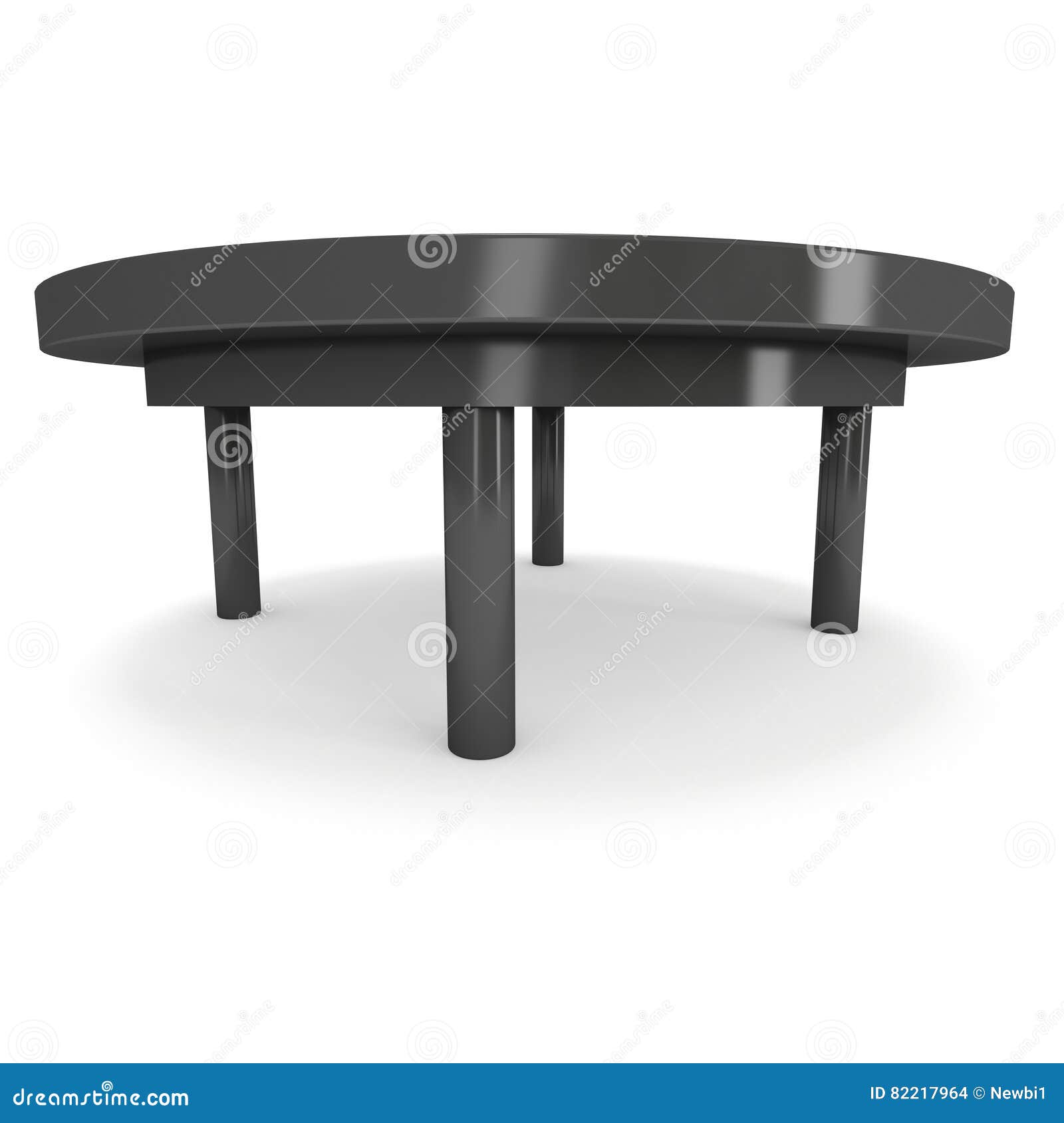 Black Round Table 3D stock illustration. Illustration of gallery - 82217964