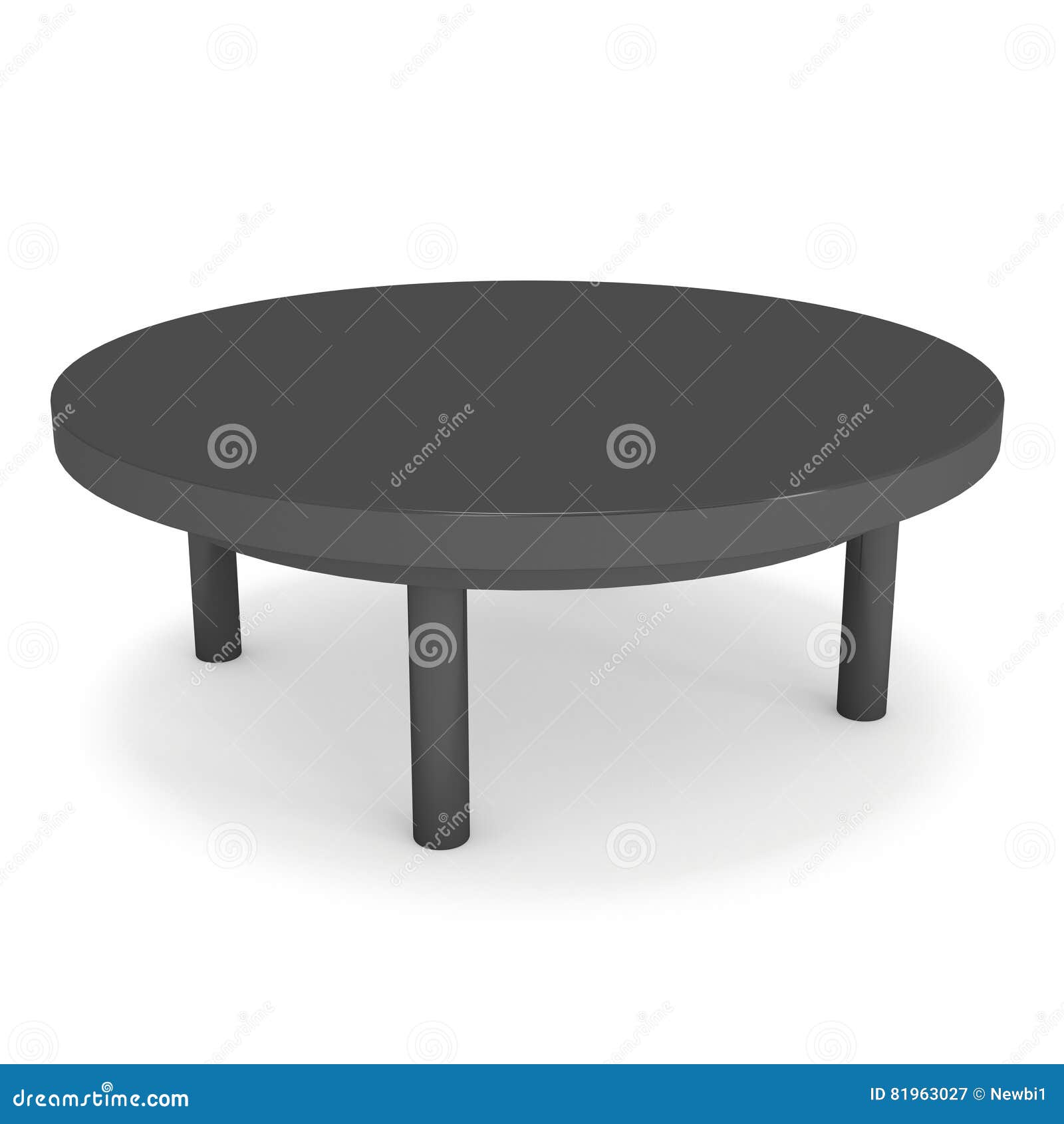 Black Round Table 3D stock illustration. Illustration of empty - 81963027
