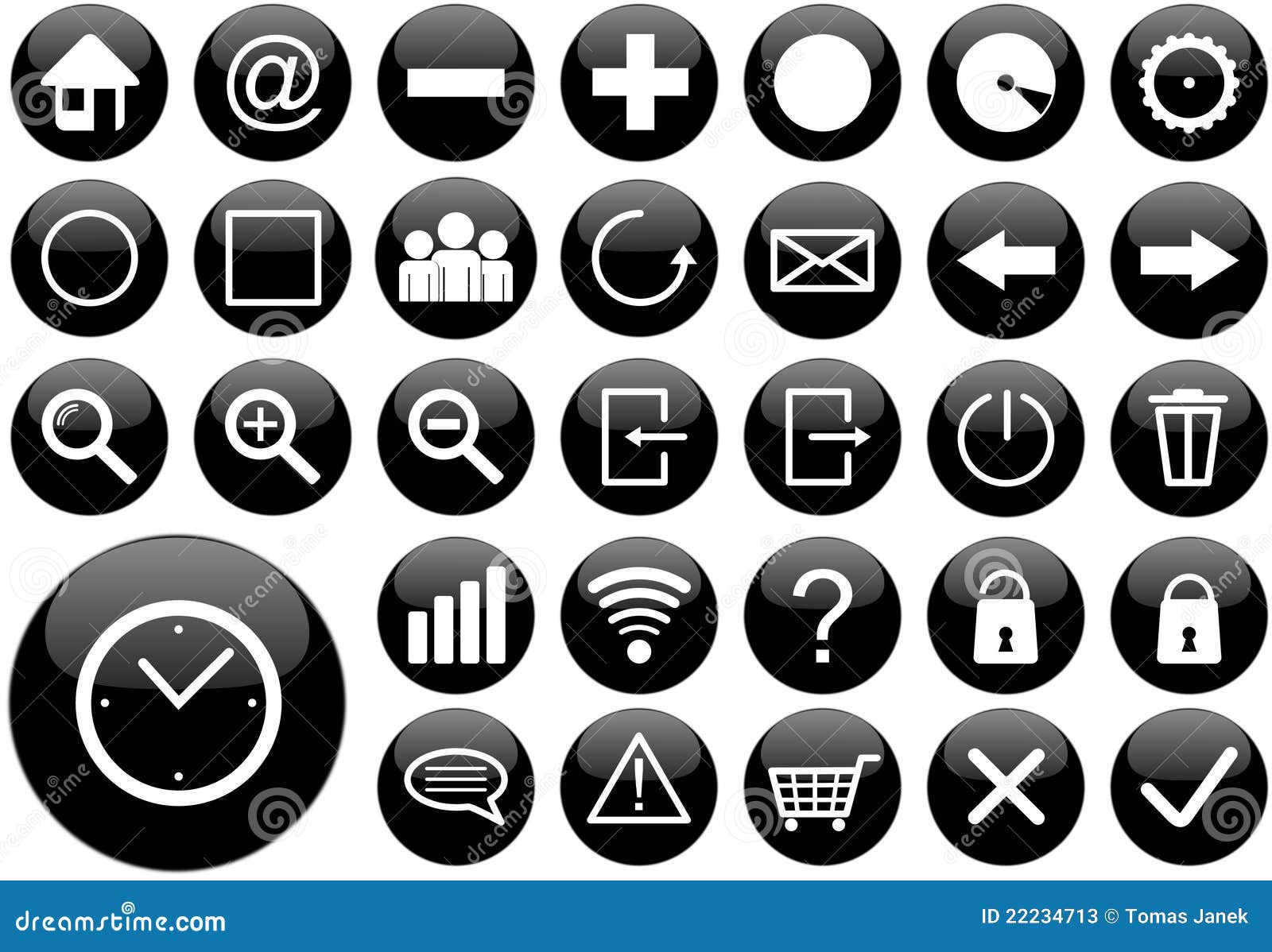 Black round web button set stock illustration. Illustration of metallic ...