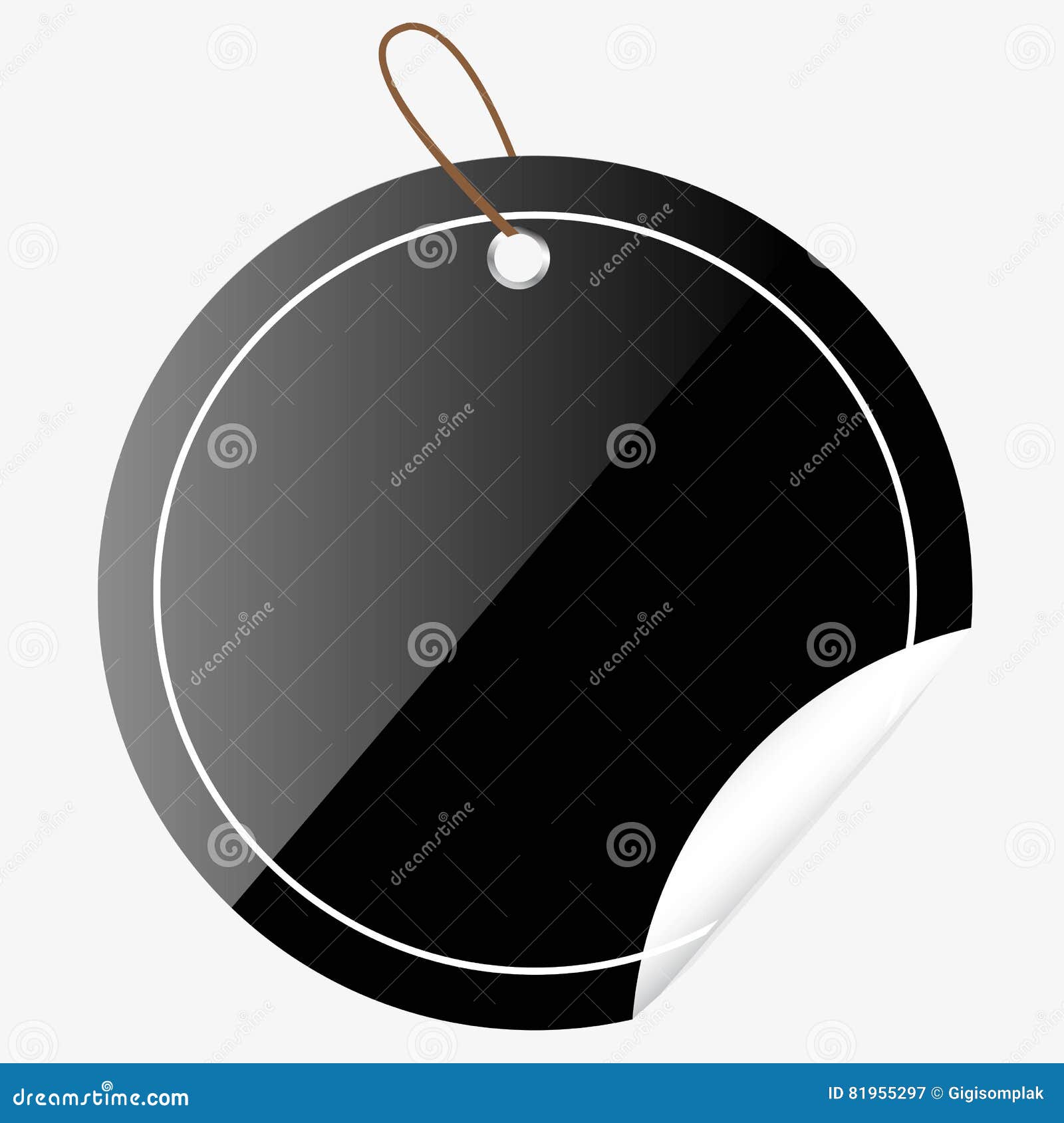 Black Rounded Blank Tag, Isolated on White Stock Vector - Illustration ...