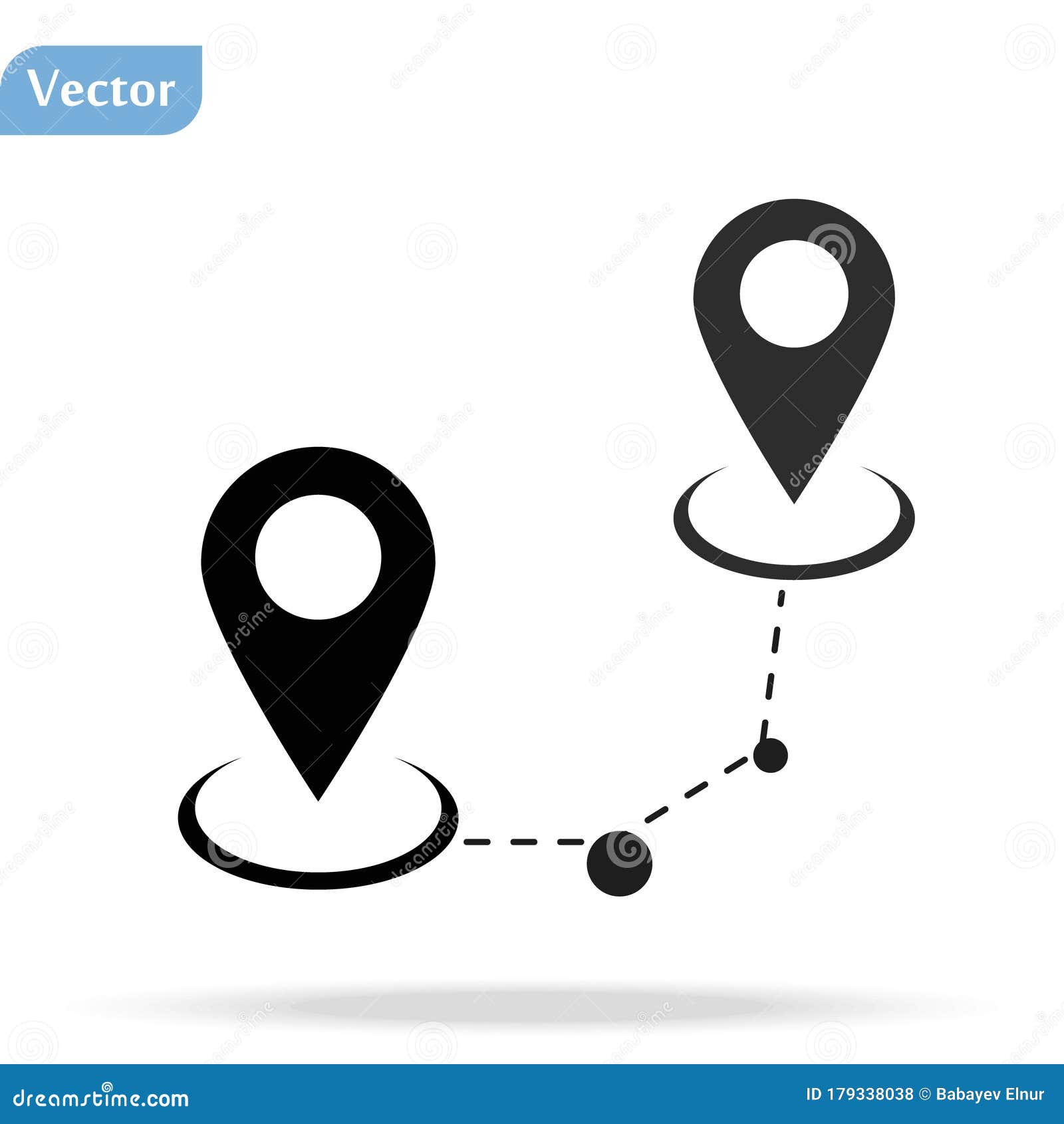 Black Route Location Icon Isolated On Transparent Background. Map ...