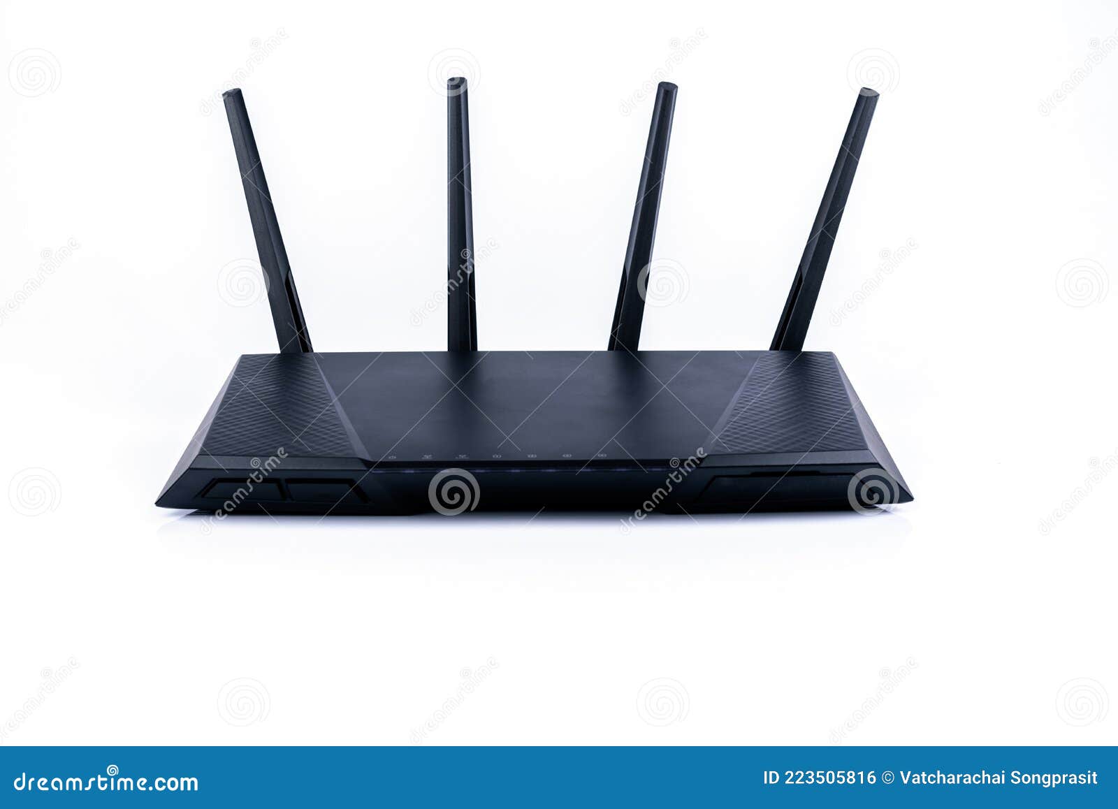 Black Router or Access Point Isolated on White Background Stock Photo ...