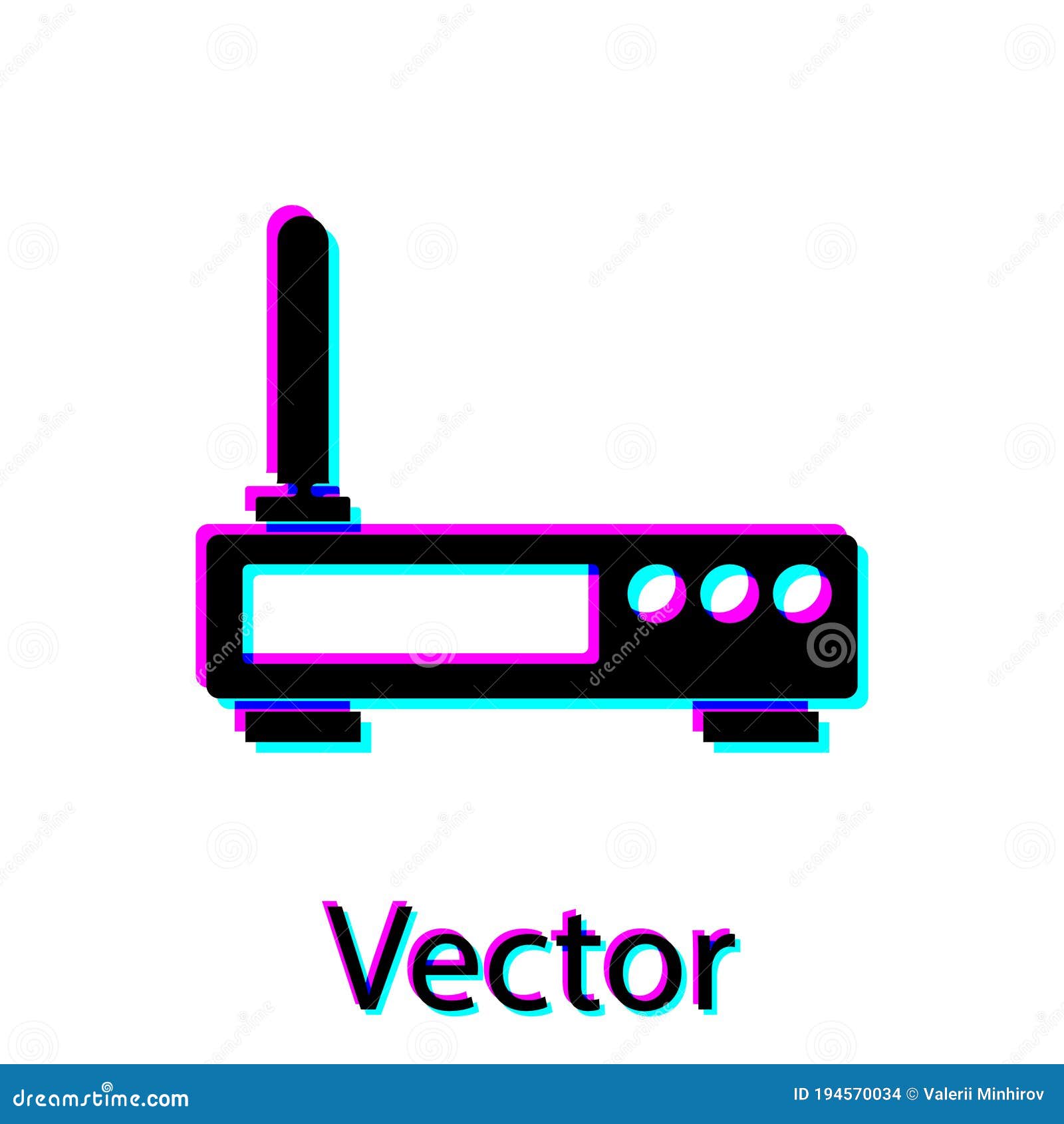 Black Router And Wi-fi Signal Icon Isolated On White Background ...