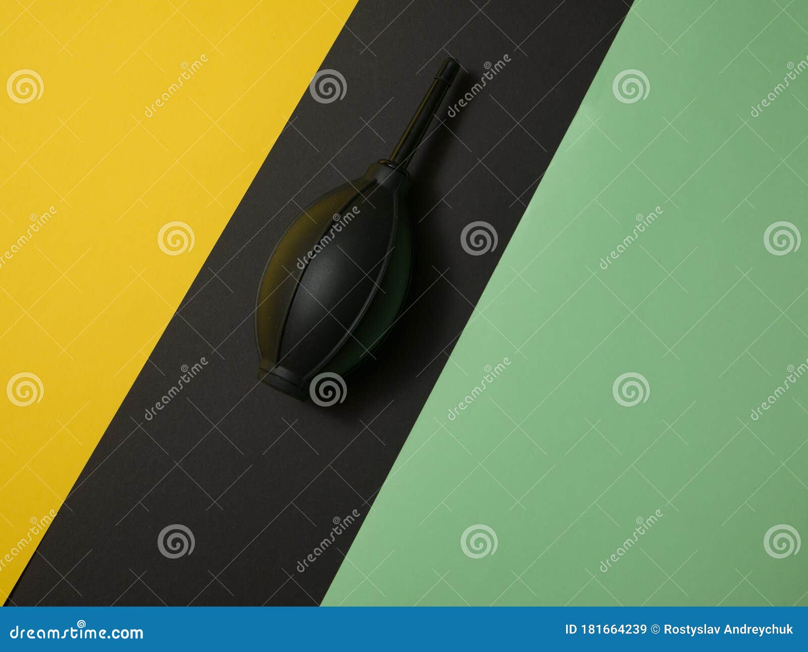 Black Rubber Air Blower Pump Dust Cleaner Isolated on Colored ...