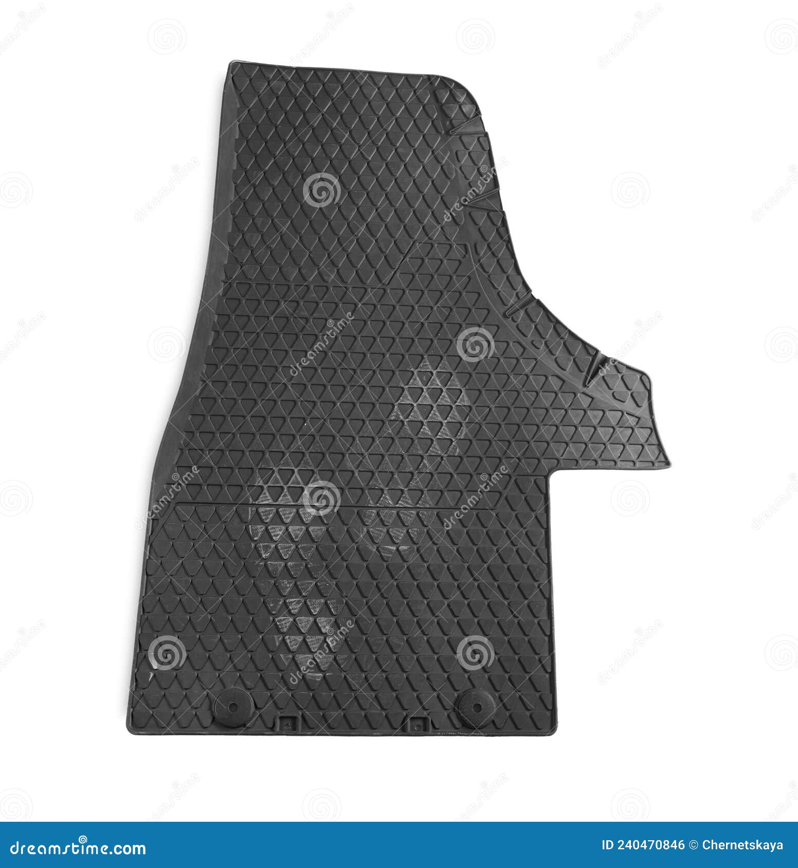 Black Rubber Car Mat with Footprints Isolated on White, Top View Stock ...
