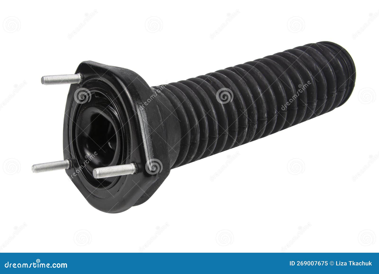 Black Rubber Dust Boot Isolated on White Background Stock Image - Image ...