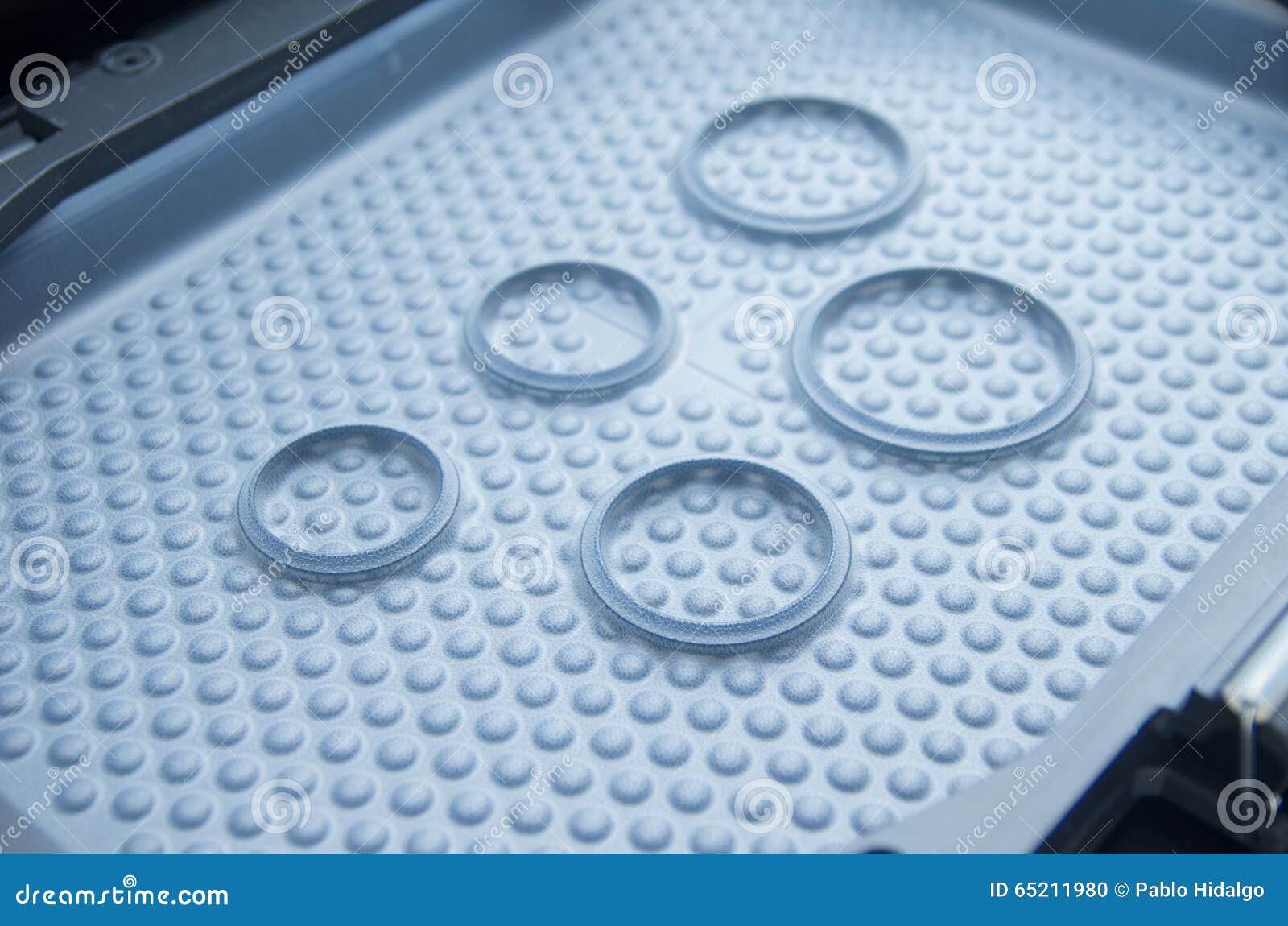 Black Rubber Rings Lying on Plastic Bubble Surface Stock Photo - Image ...